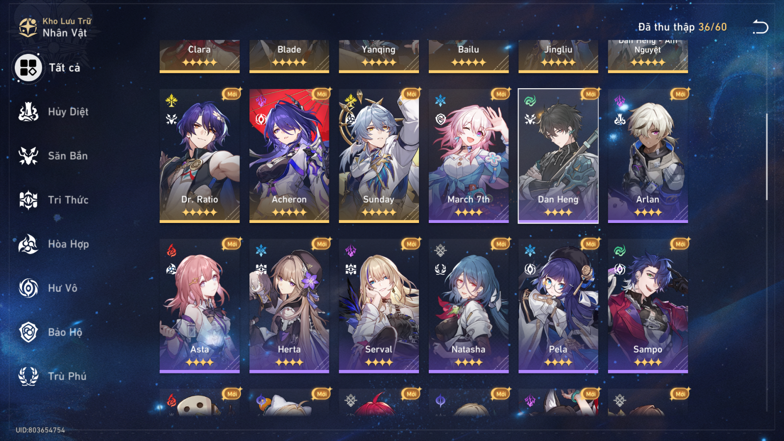 Acc Honkai Star Rail ID 5254 - Shop acc Honkai impact 3, Honkai star ...