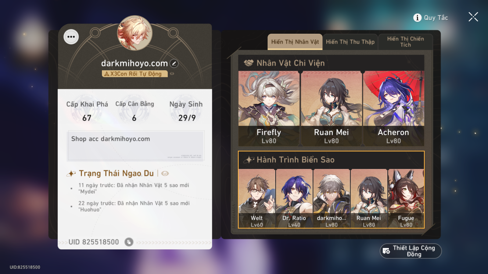 Acc Honkai Star Rail ID 7248 - Shop acc Honkai impact 3, Honkai star ...