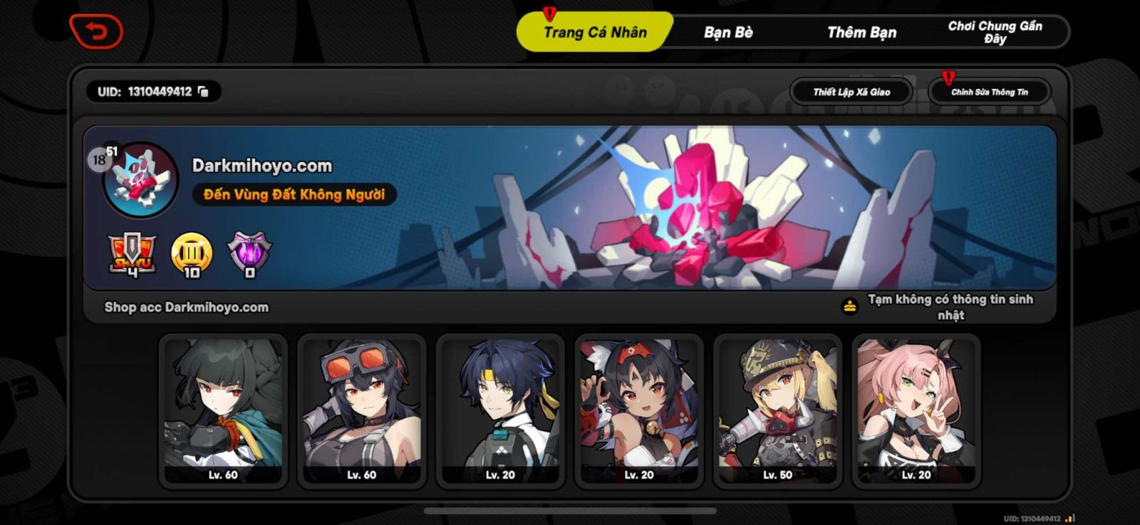 Acc Zenless Zone Zero ID 5250 - Shop acc Honkai impact 3, Honkai star ...